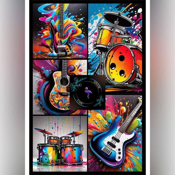 Amani Tamu | Art | Custom Guitar Drum Sticker Pack | Poshmark